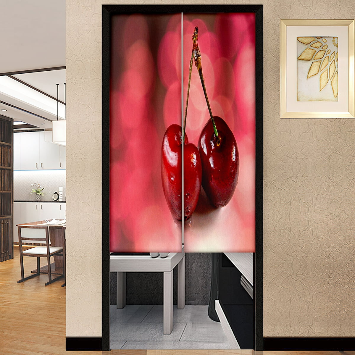 Fruits Cherries Japanese Noren Doorway Door Curtain Izakaya Partition Kitchen Bedroom Restaurant ...