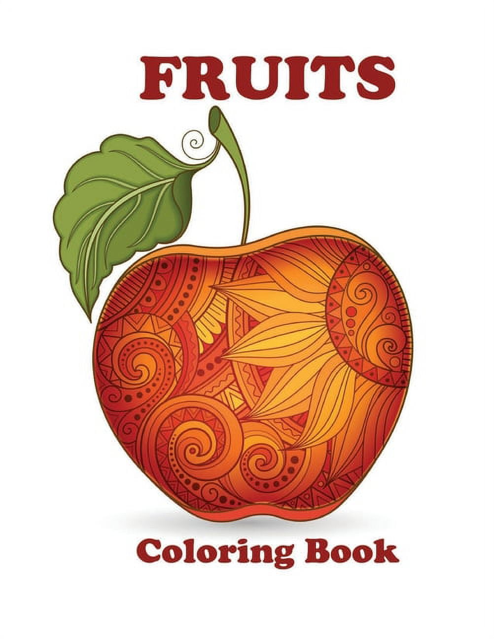 Fruits Coloring Book : Fruits Coloring Book for Kids: Big easy fruits ...