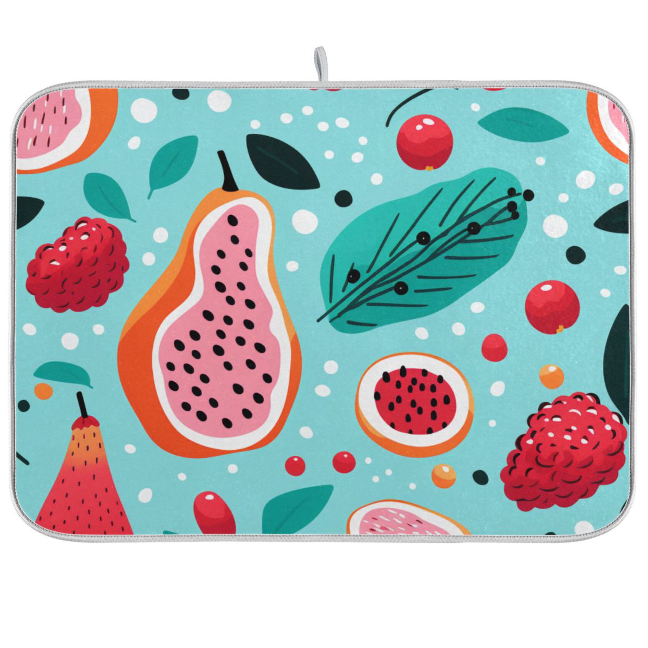 Fruits Difference Dish Drying Mat Microfiber Kitchen Pad Large Counter ...