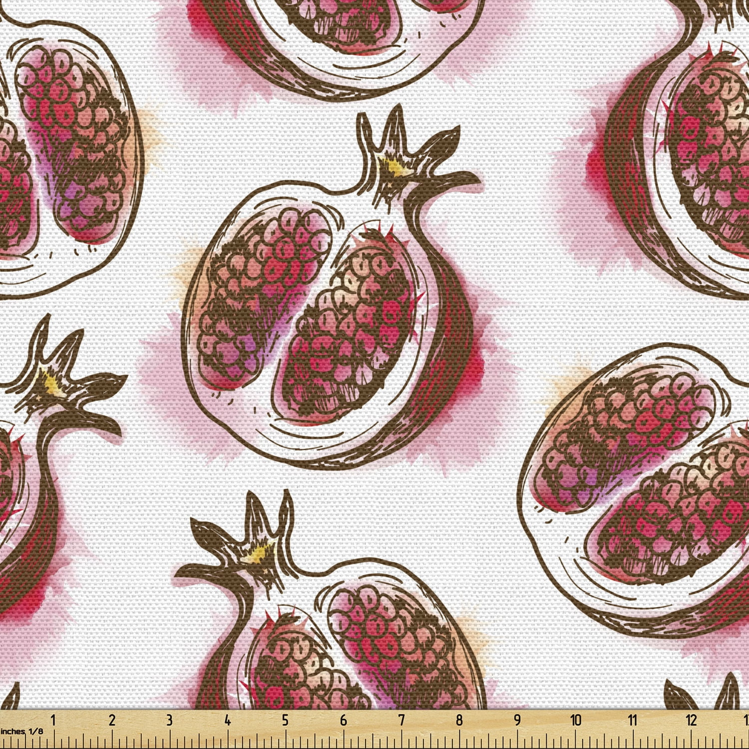 Ambesonne Fruits Fabric by the Yard Upholstery, Flowering Pomegranate ...