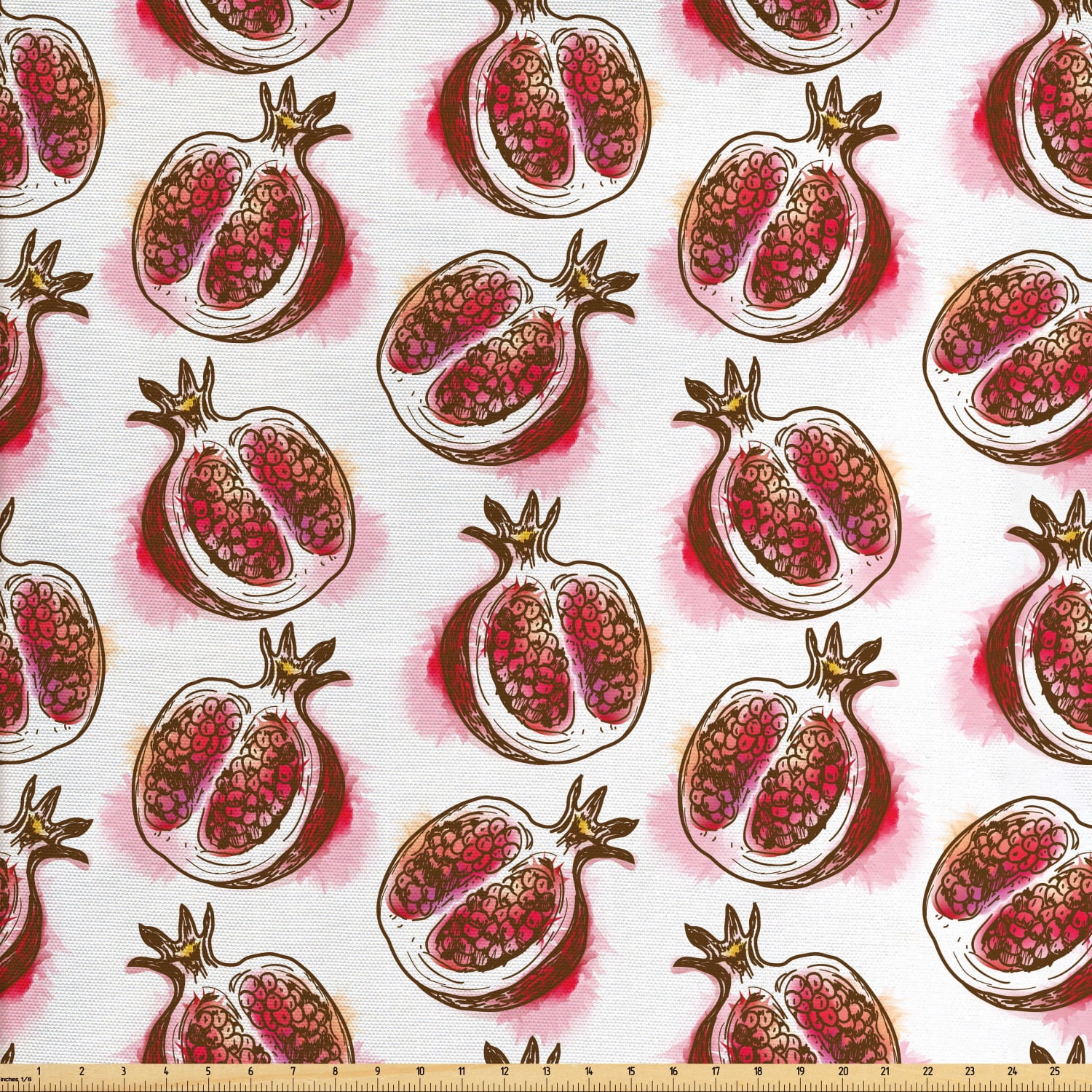 Ambesonne Fruits Fabric by the Yard Upholstery, Flowering Pomegranate ...