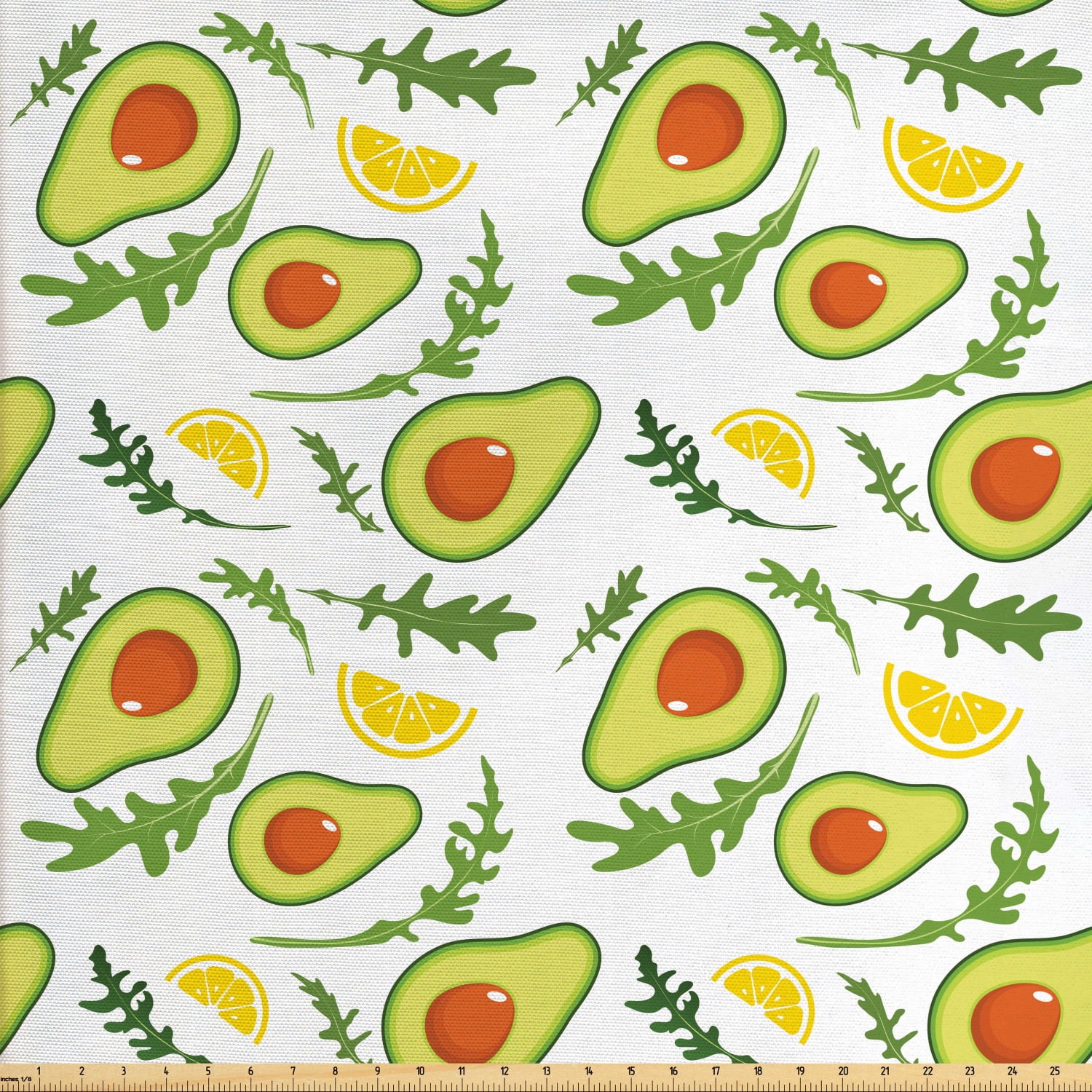 Ambesonne Fruits Fabric by the Yard Upholstery, Sliced Avocados and ...