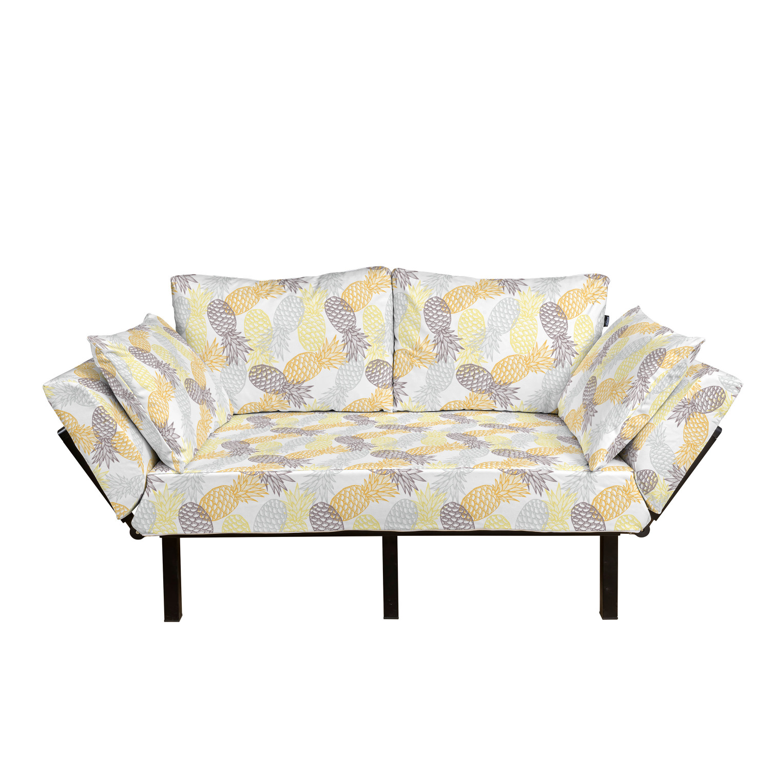 Fruits Futon Couch, Soft Toned Exotic Pineapple Tropical Diet Food ...