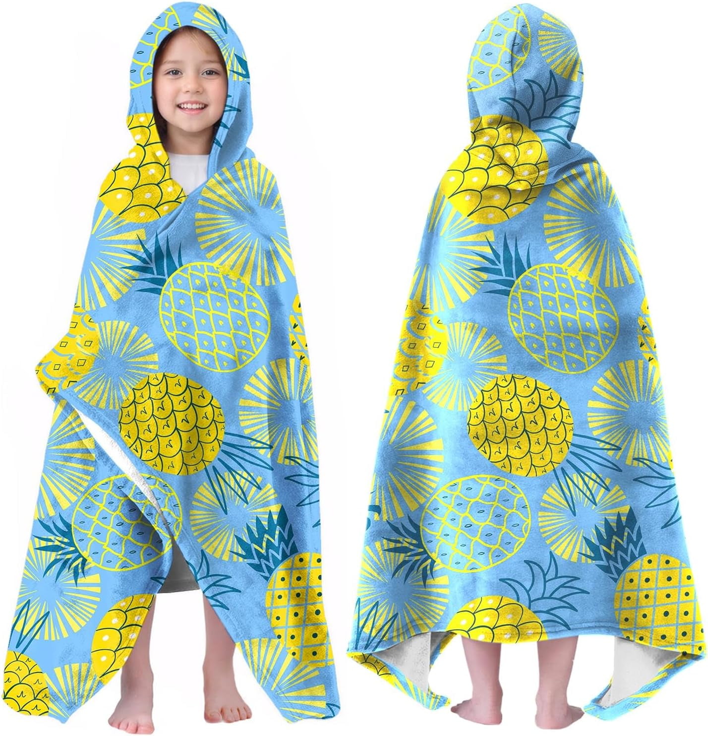 Fruits Girls Beach Towel with Hoodie for Kids Toddlers Age 4-8, Pink ...