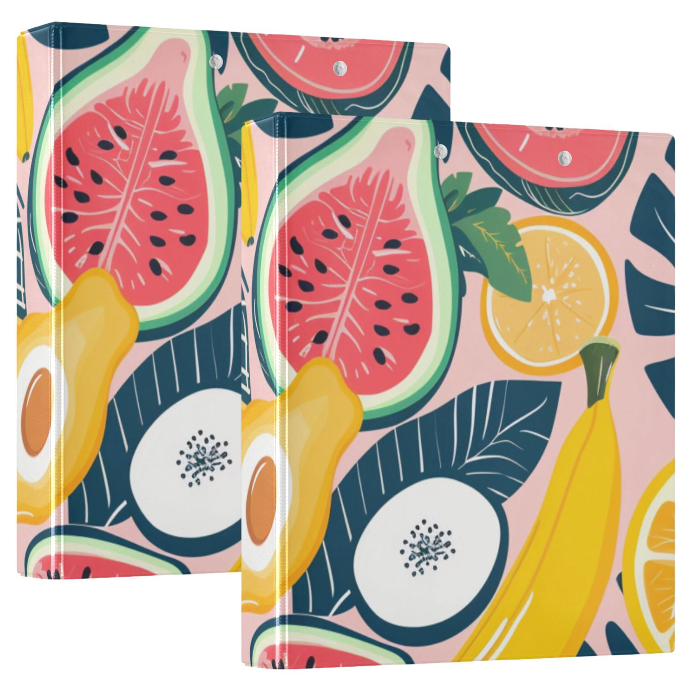 Fruits Leaves 3 Ring Binders 1.5 inch Hardcover File Folders with ...