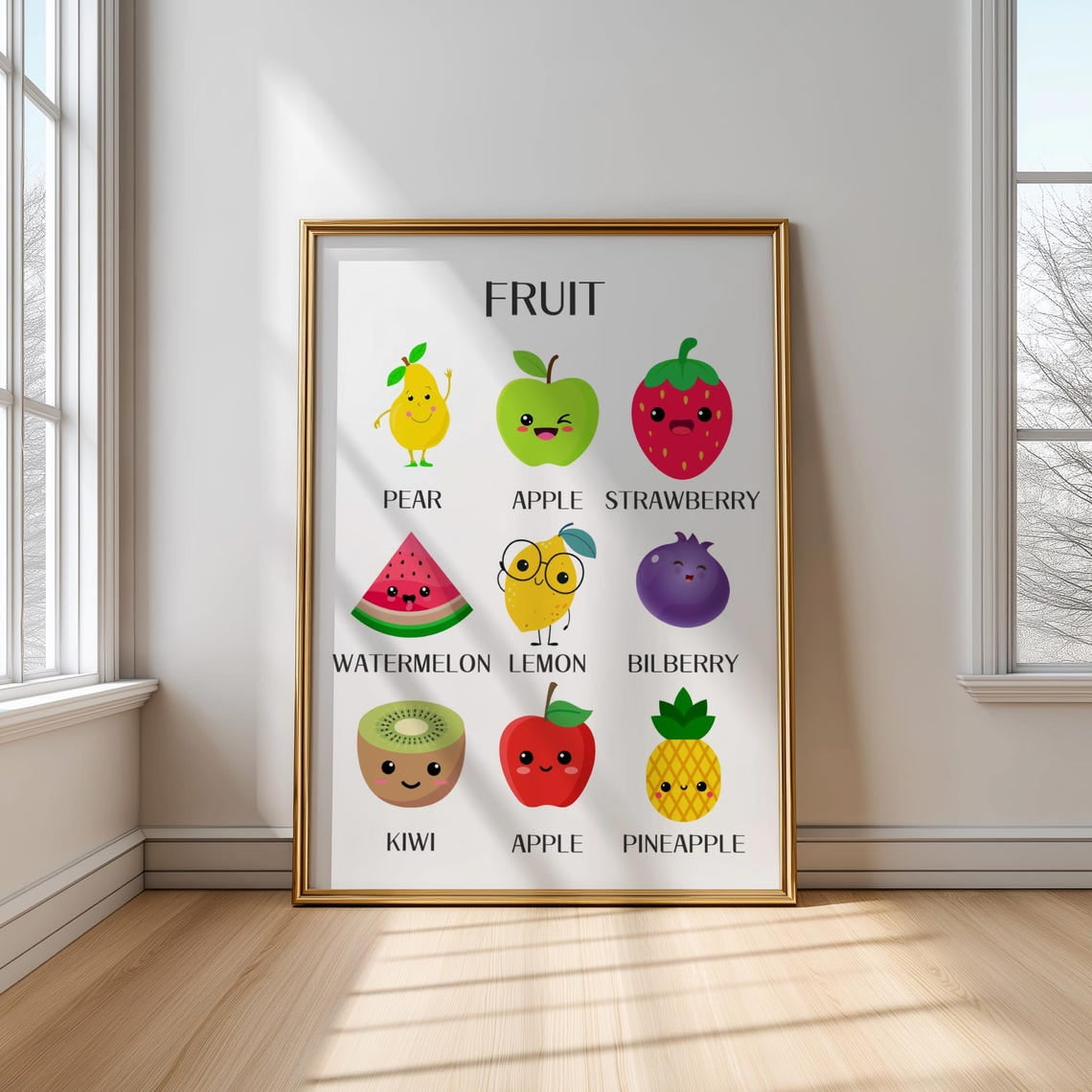 Fruits Montessori Poster: Educational Kitchen Poster , F328, Unframed ...
