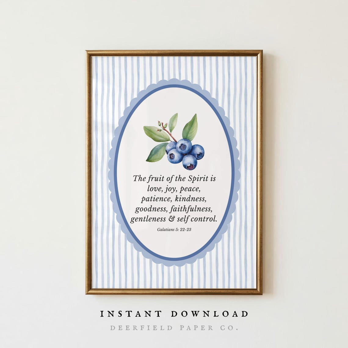 Fruits Of The Spirit Wall Art, Blueberry Christian Boys Room Poster ...