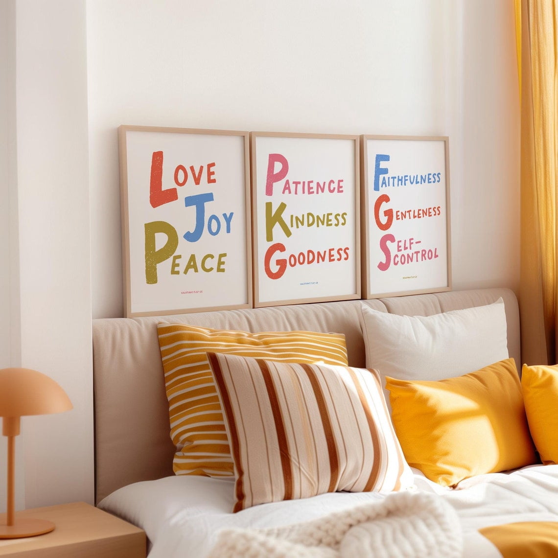 Fruits Of The Spirit Wall Art Christian Prints Galatians 5 22 Sunday ...