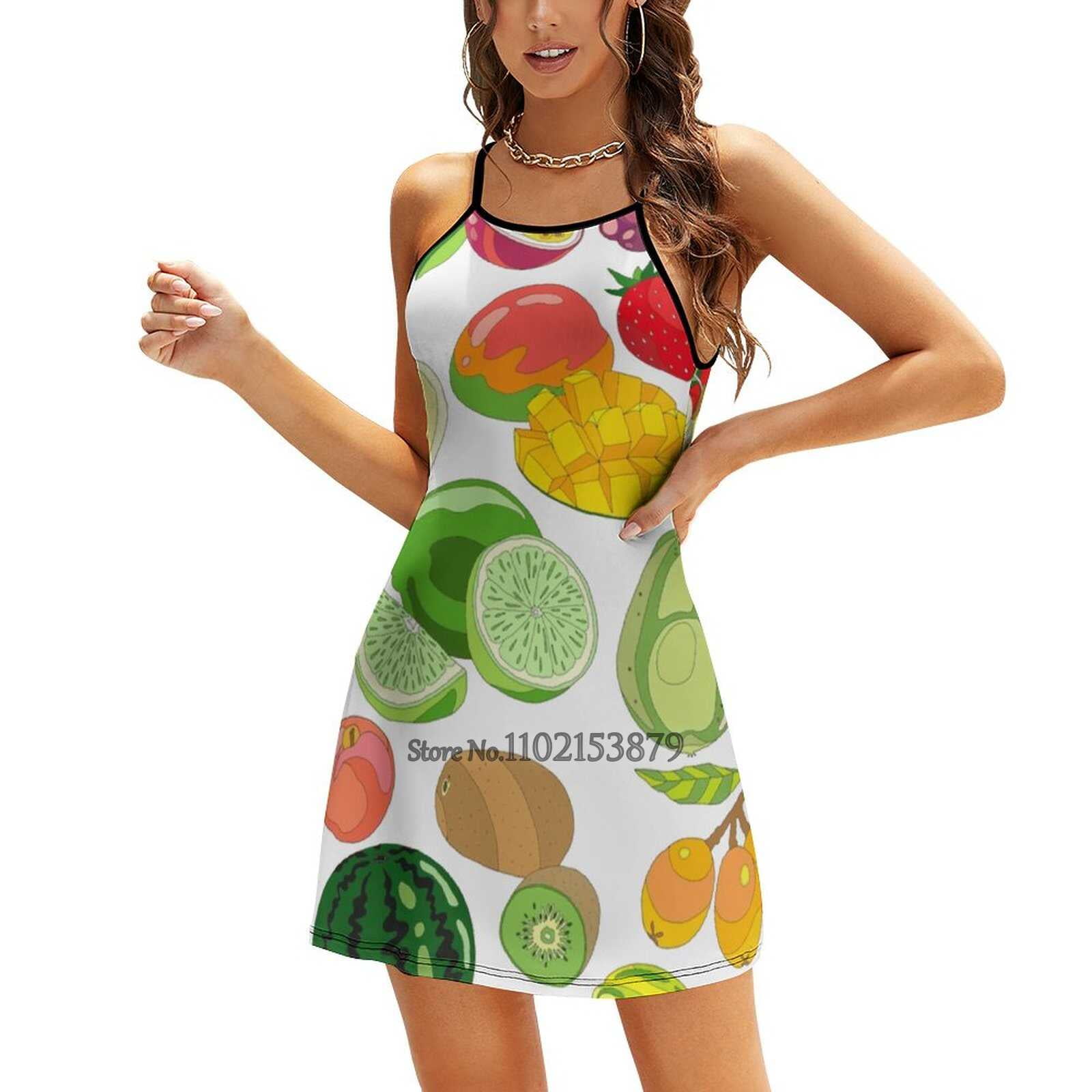 Fruits Paradise Back Lacing Backless Dress Square Neck New Plus Size ...