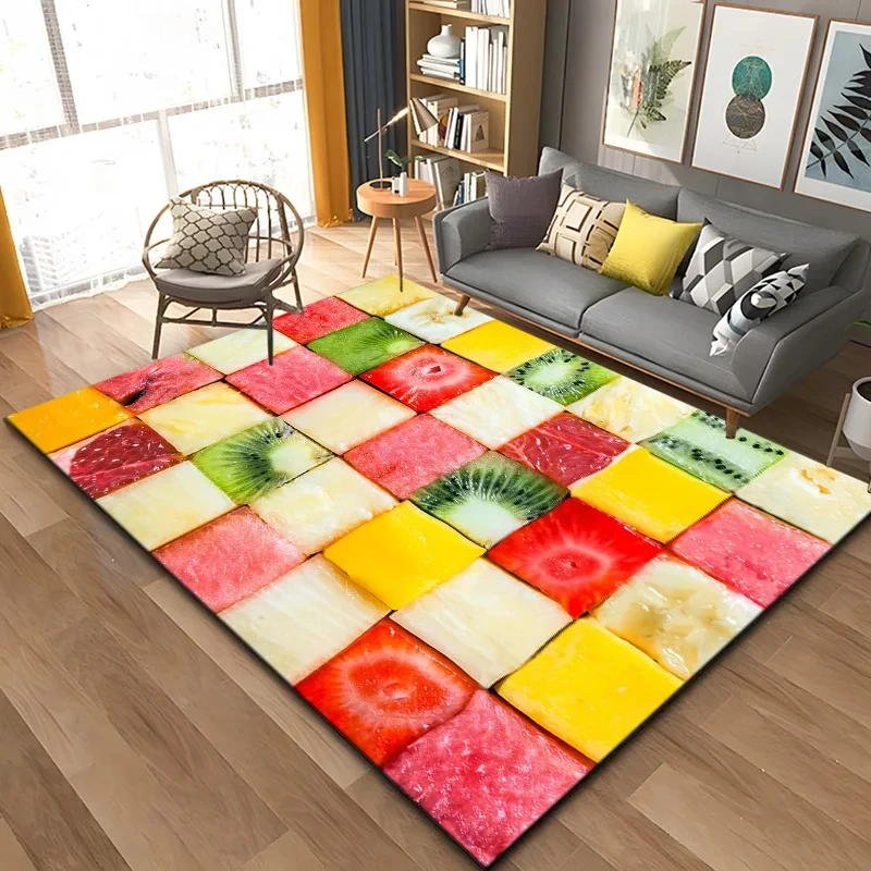 Fruits Pattern Area Rug Tropical Fruit Carpet for Home Living Room ...