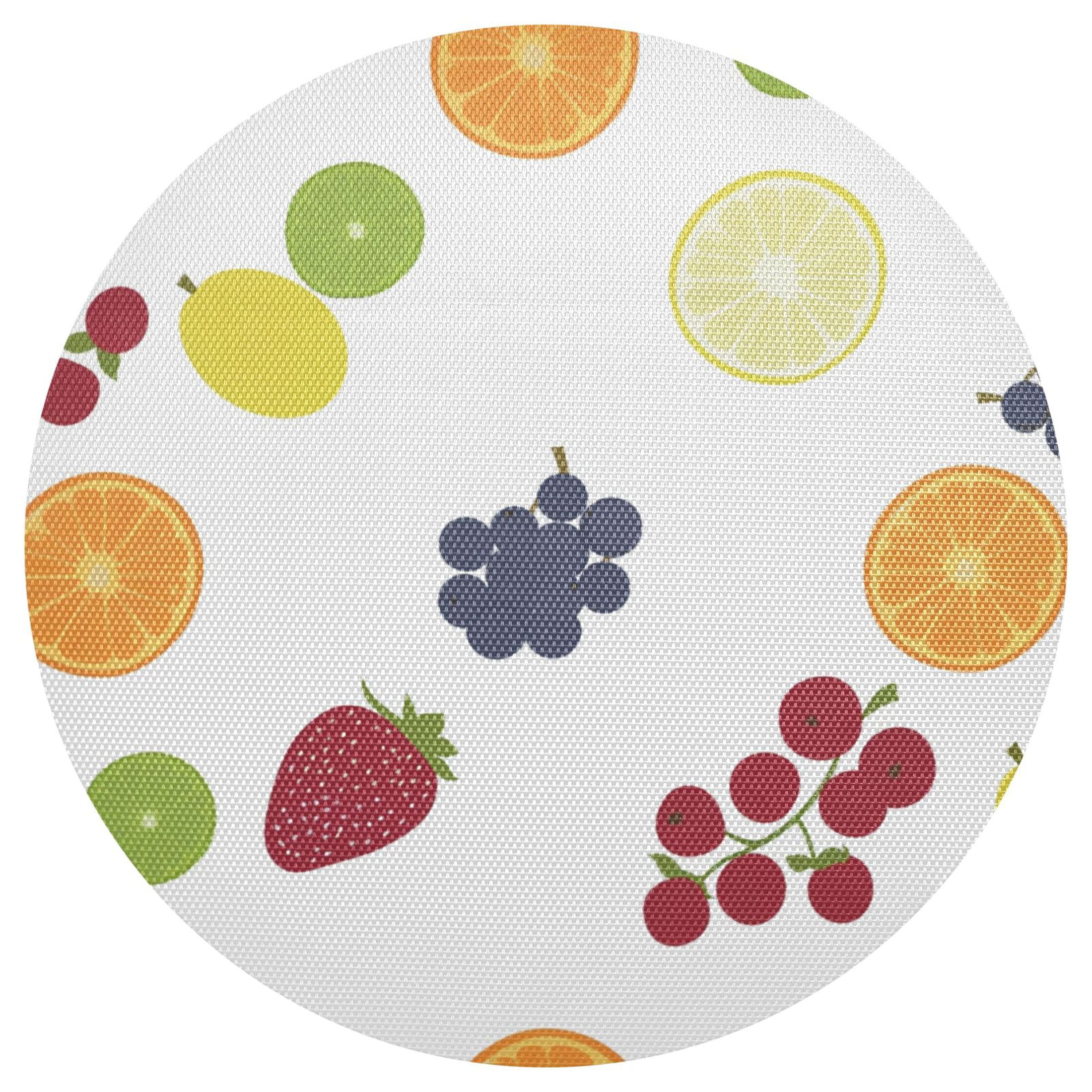 Fruits Pattern Design 6-Piece 15.4in Durable PVC Plate Mats, Heat ...