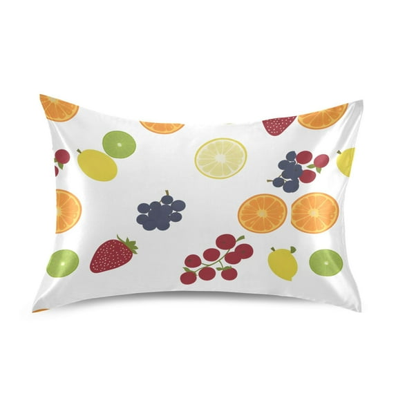 Fruits Pattern Design Pillowcase King Size Luxury Silky Soft Wrinkle ...