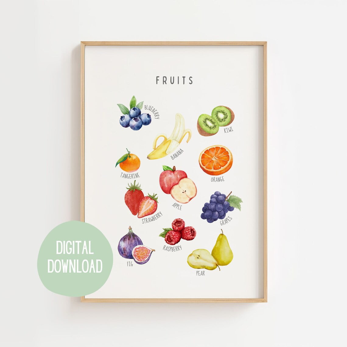 Fruits Poster, Rainbow Fruits, Classroom Poster, Nursery Wall Art ...