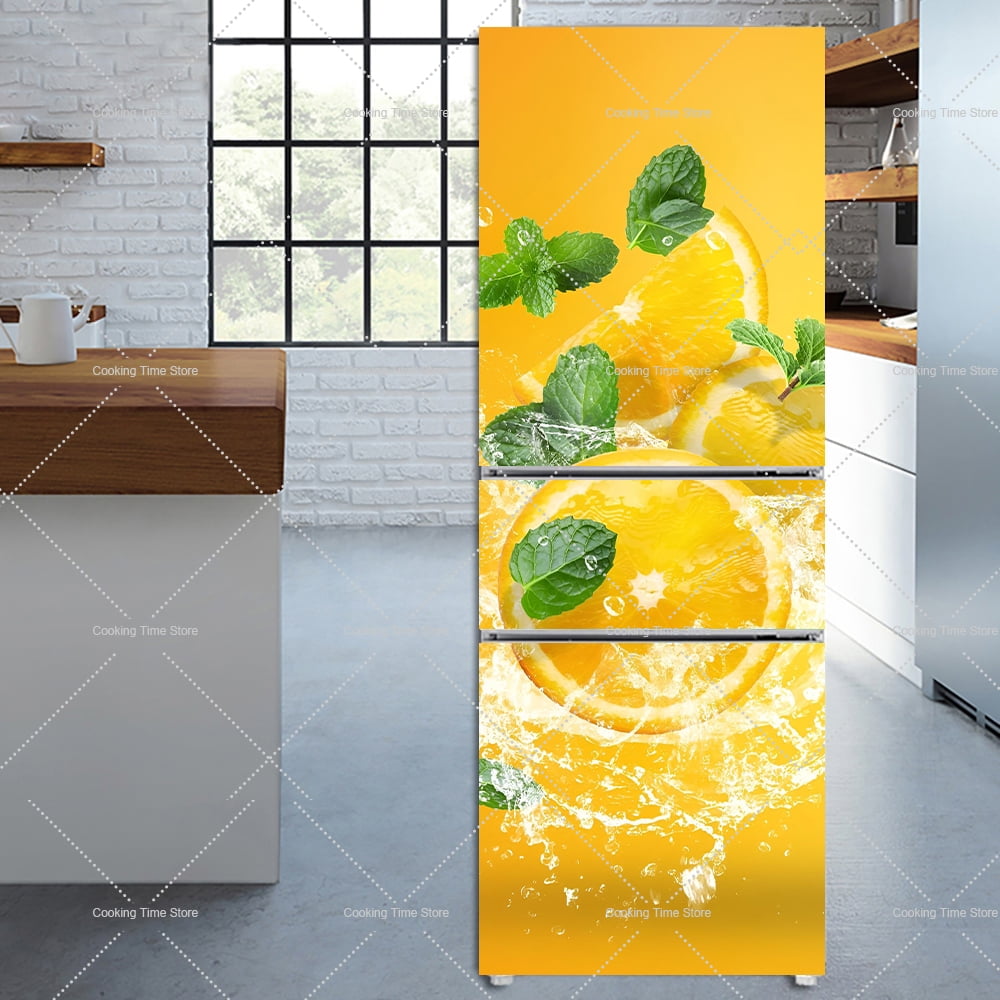 Fruits Theme 3D Self Adhesive Fridge Wrap Stickers Removable Peel and ...