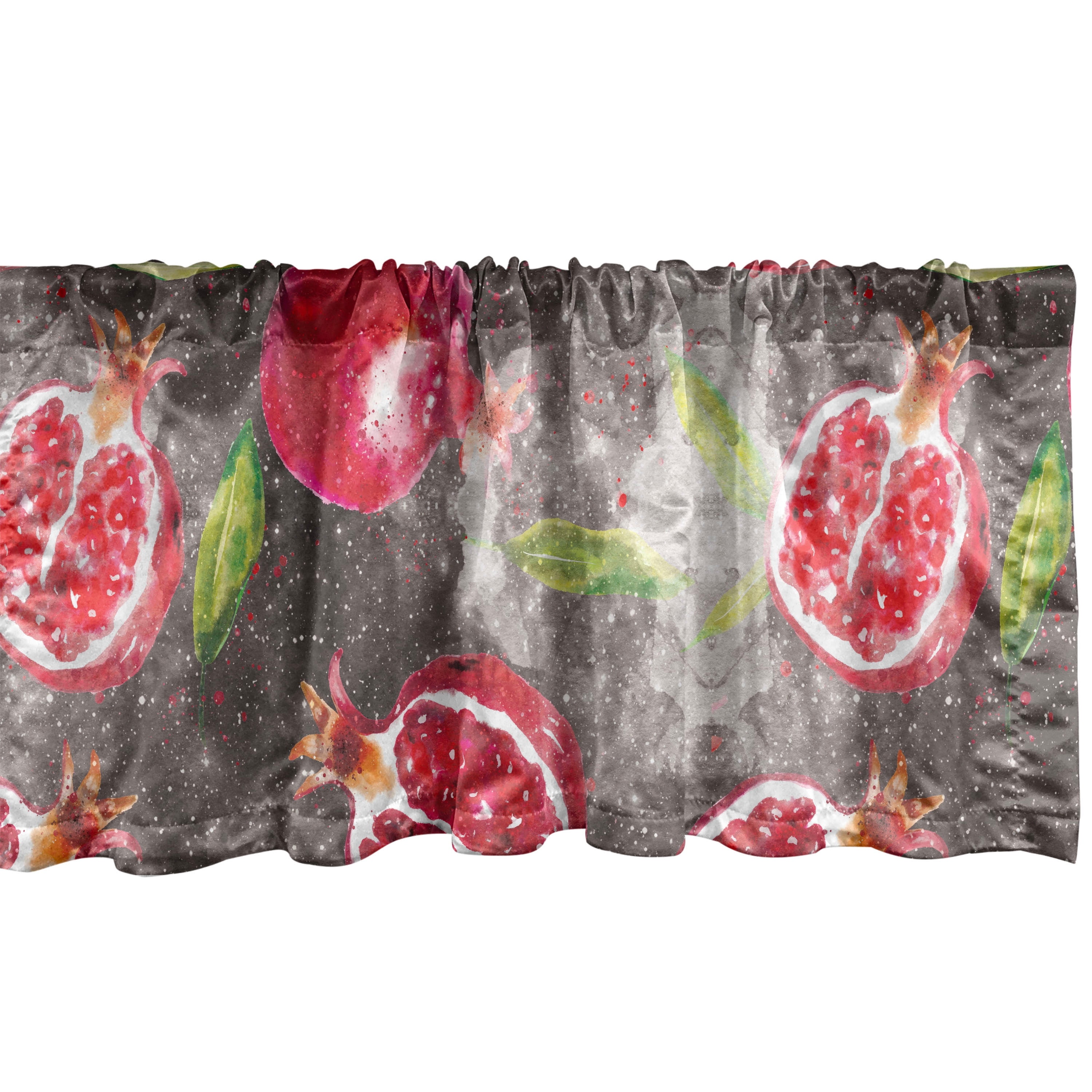Fruits Themed Window Valance, Modern Grunge Design of Pomegranate with ...
