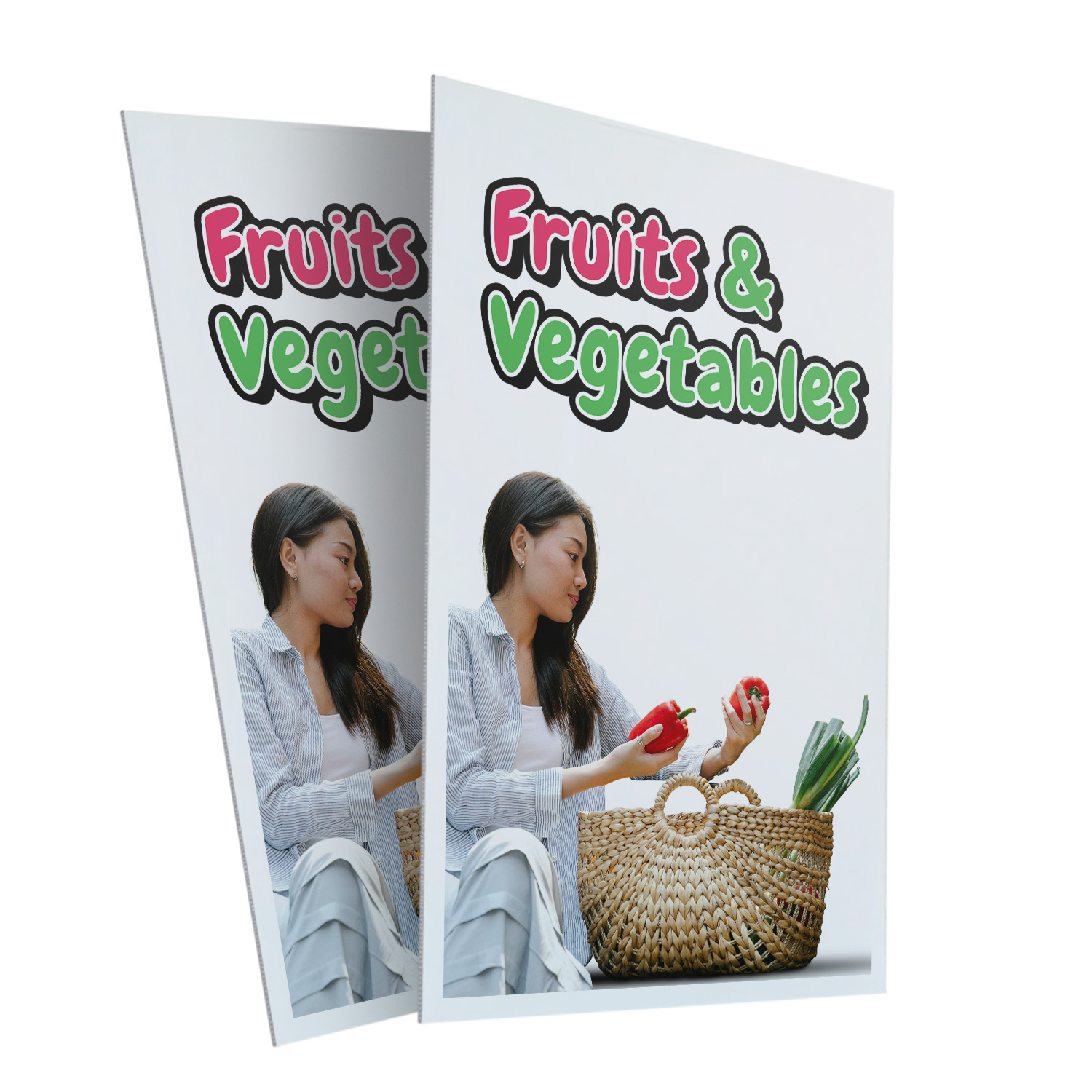 Fruits and Vegetables (2-Pack) 24 Inch x 36 Inch Plastic Signs | Sign ...