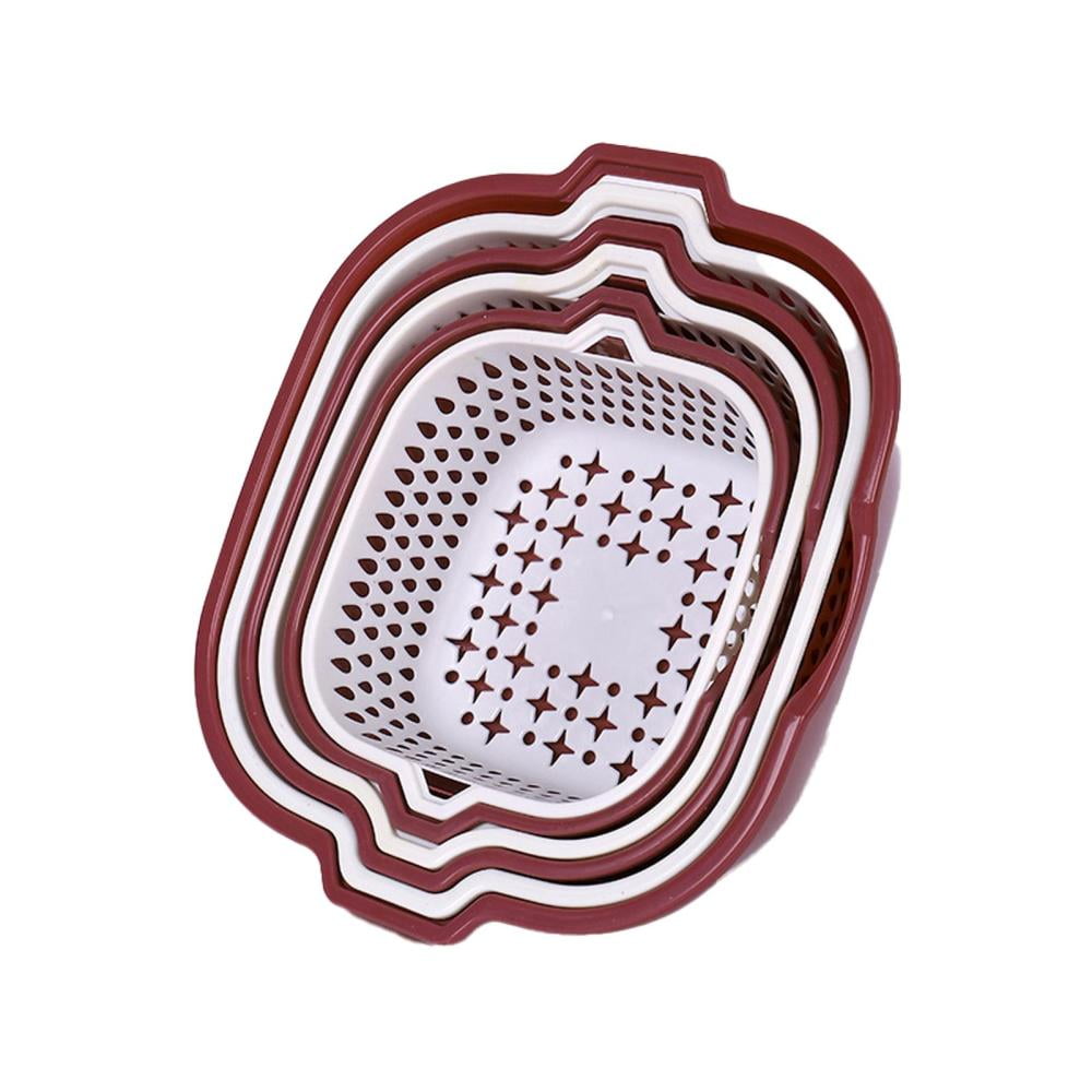 Fruits and Vegetables Drain Basket | 6 Pieces Stackable Colander Bowl ...