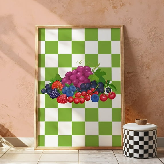 Fruits Wall Art, Trendy Fruit Poster, Fruits Illustration, Bar Cart Art ...