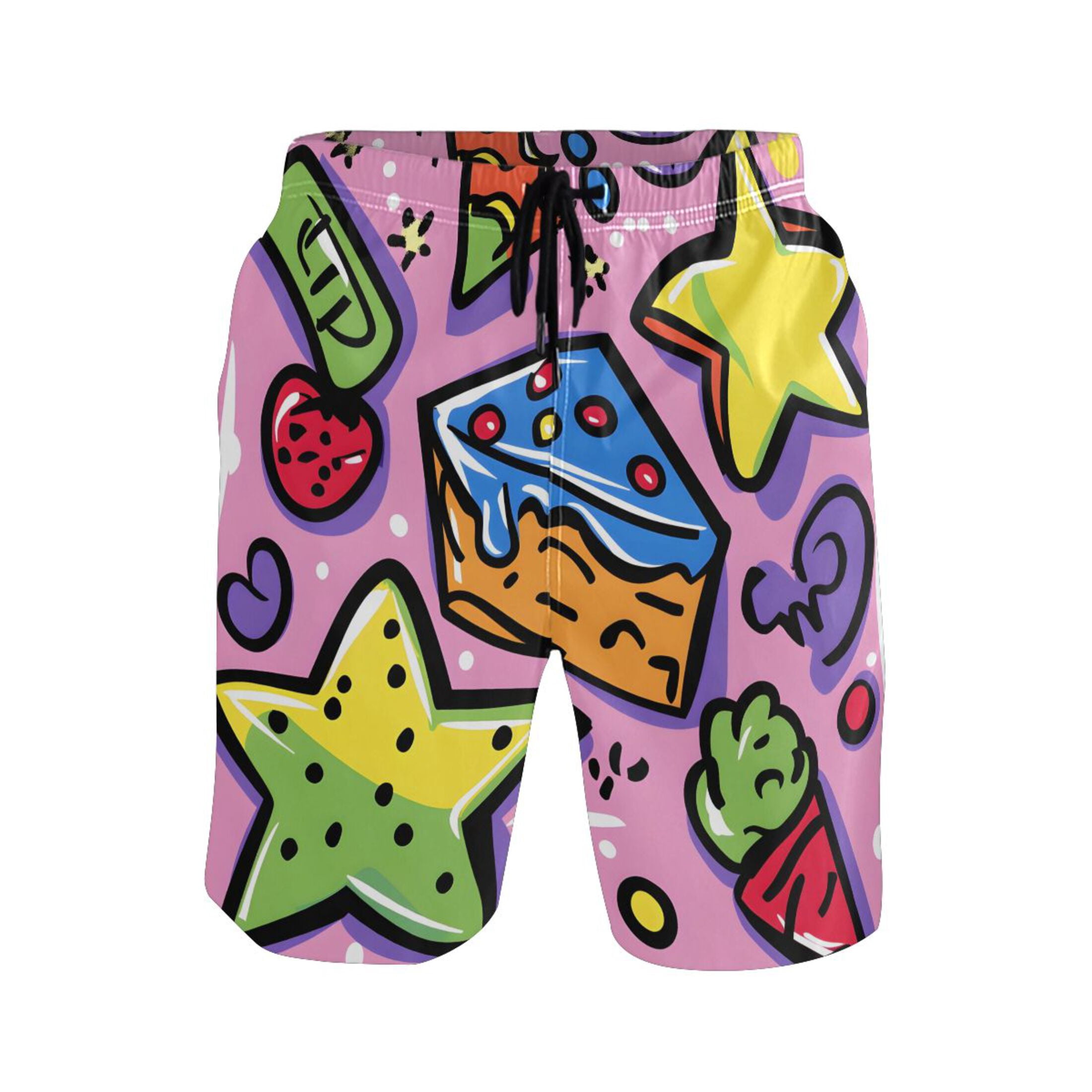 Fruits and Cakes Mens Swim Trunks Quick Dry Board Shorts Breathable Fit ...