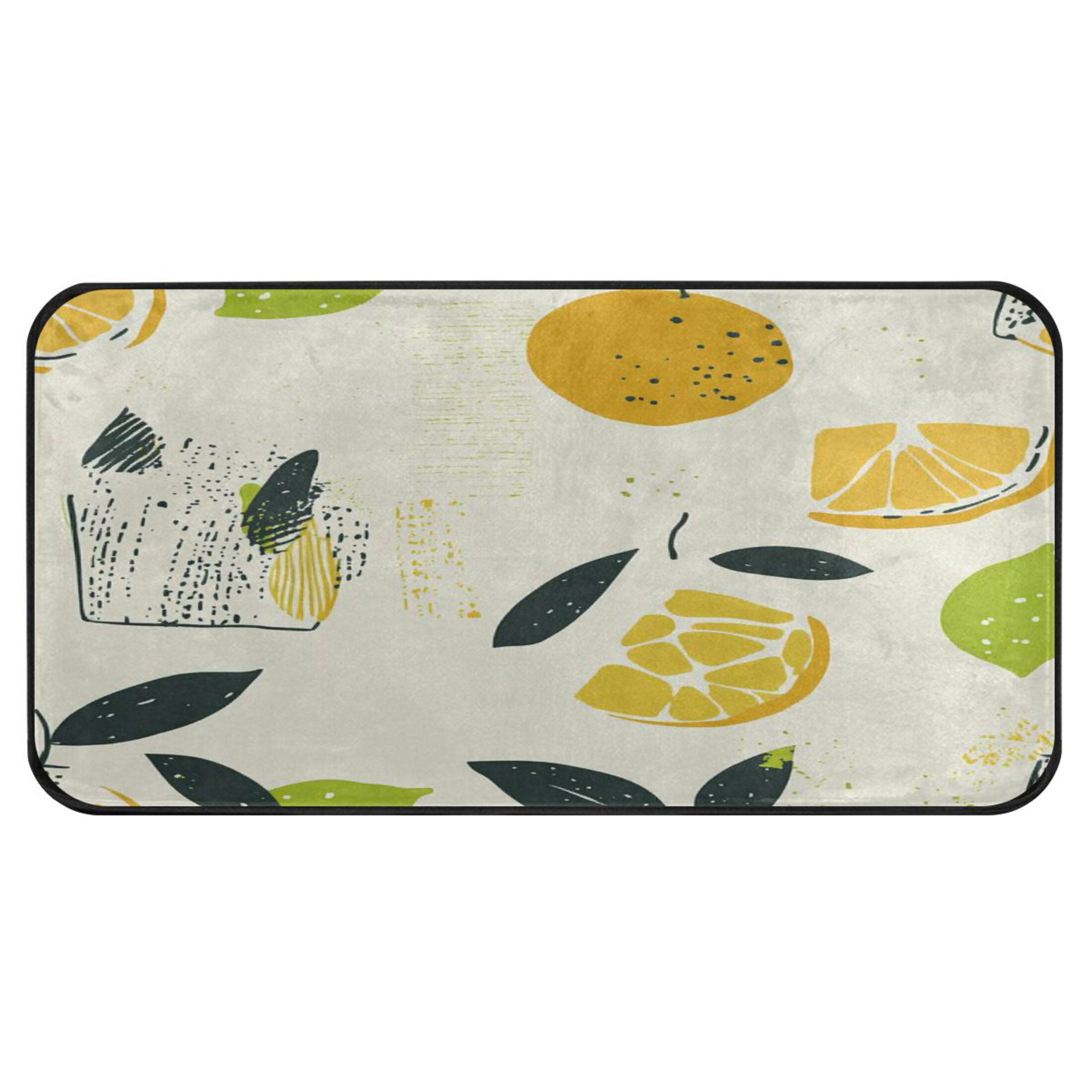 Fruits and Leaves Pattern Non Slip Long Door Mat 39''x20'' Soft ...