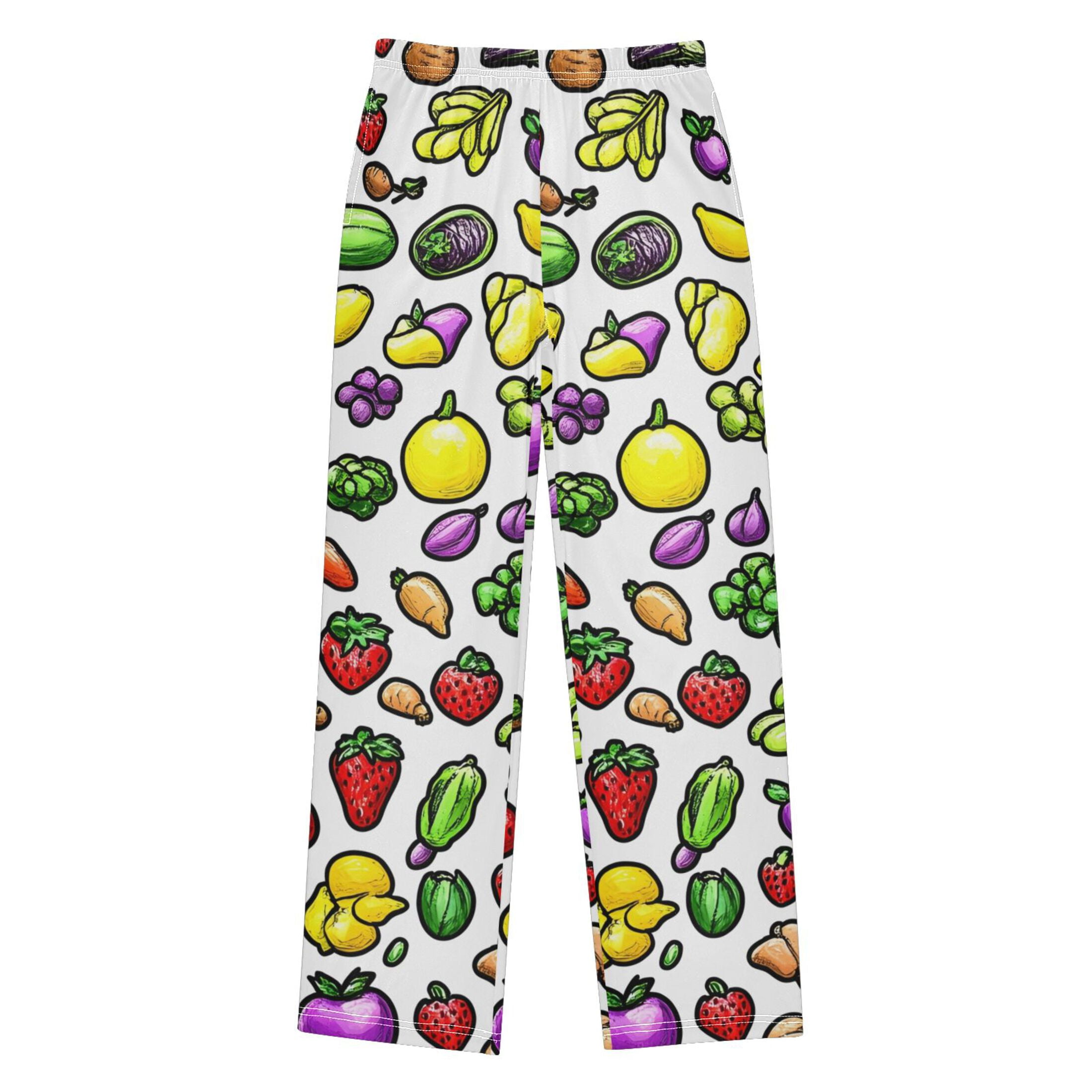 Fruits and Vegetables Pattern Pajama Pants Soft Lightweight Lounge ...