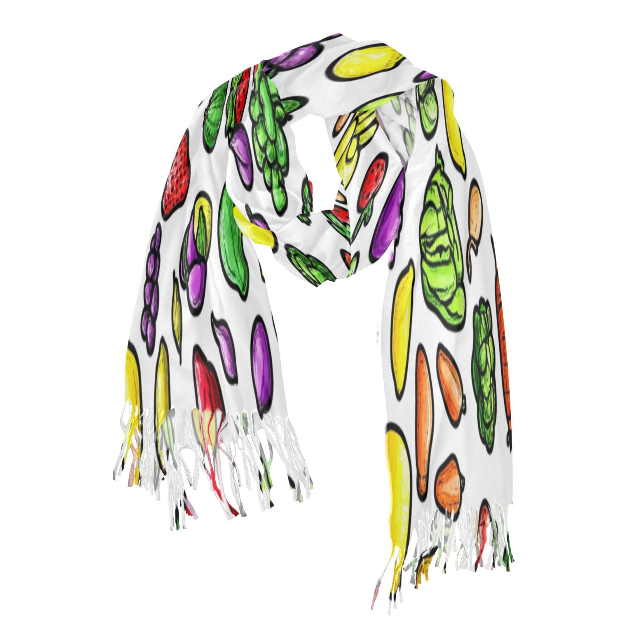 Fruits and Vegetables Pattern Soft Stylish Scarf 86.6''x30.7 ...
