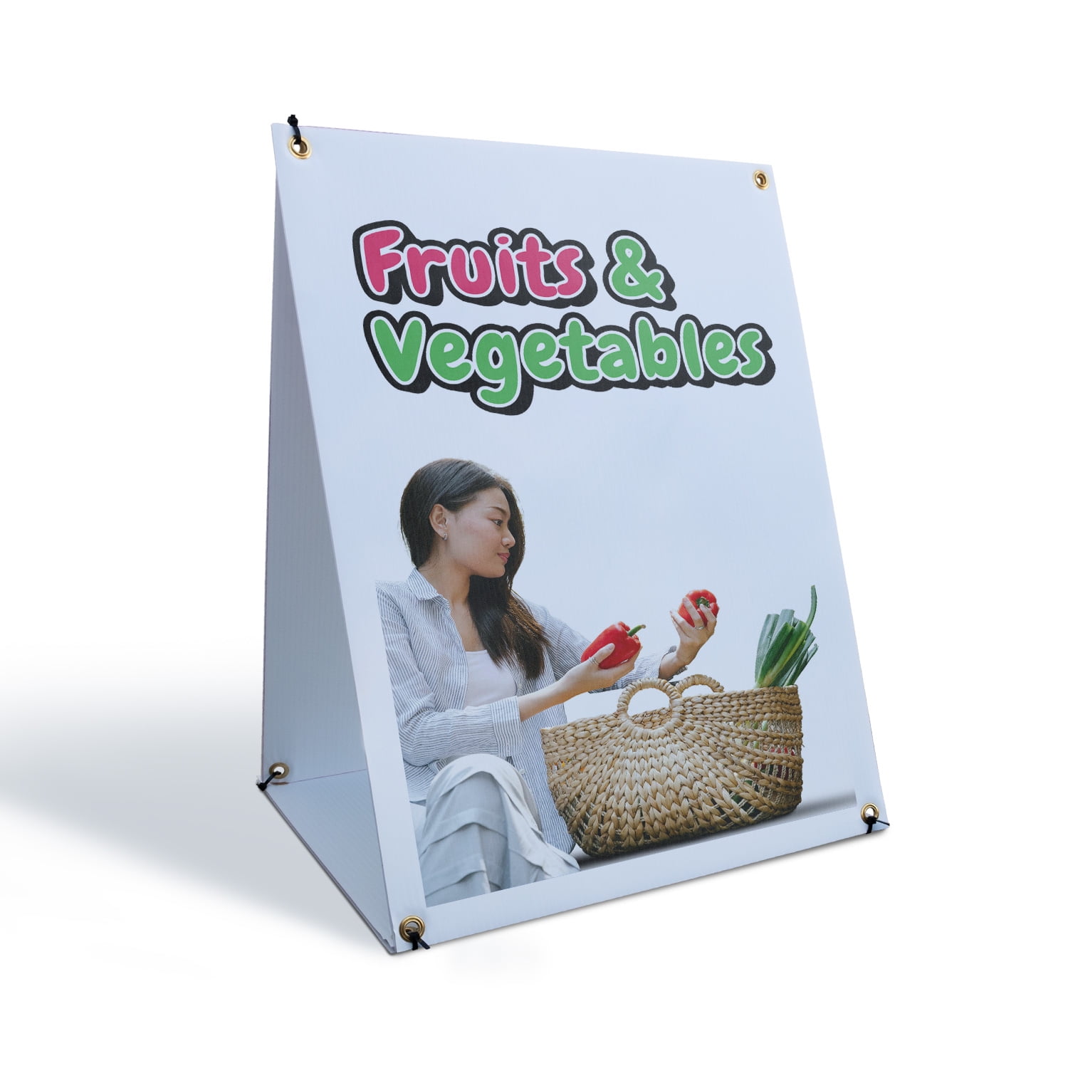 Fruits and Vegetables Sidewalk Sign 18 Inch x 24 Inch A-Frame Images On ...