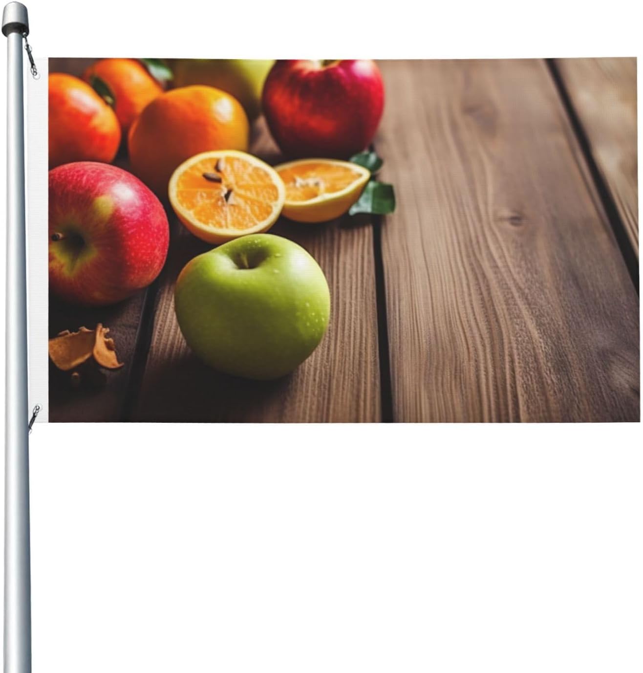Fruits on Wood Floor Flag 4.85x8 ft Garden Flag Outside Yard House Flag ...