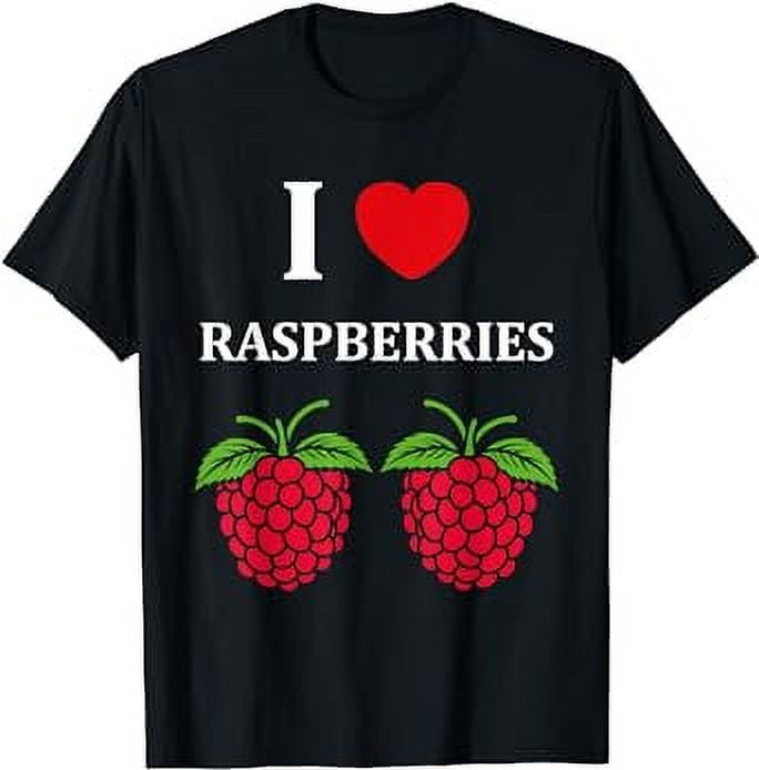Fruits raspberrie cute little simple i love raspberries T-Shirt ...