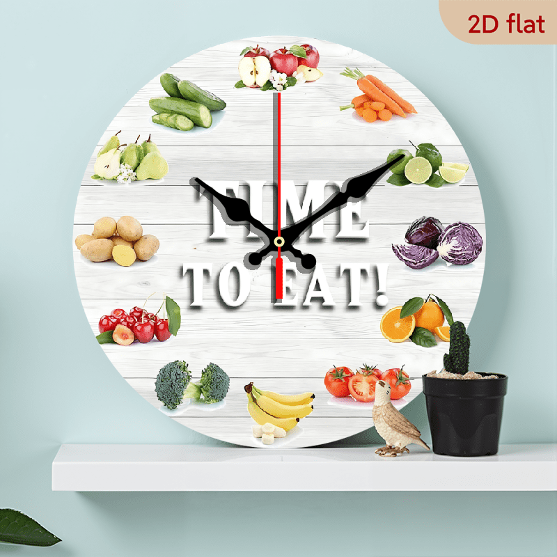 Fruits and vegetables.1 pc wall clock.Accurate timing, frameless design ...