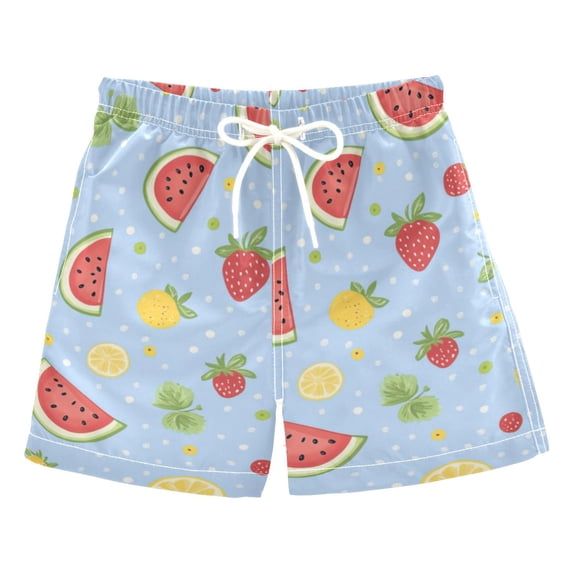 Fruity Blue Swim Trunks Quick Dry Beach Pool Board Shorts Lightweight ...