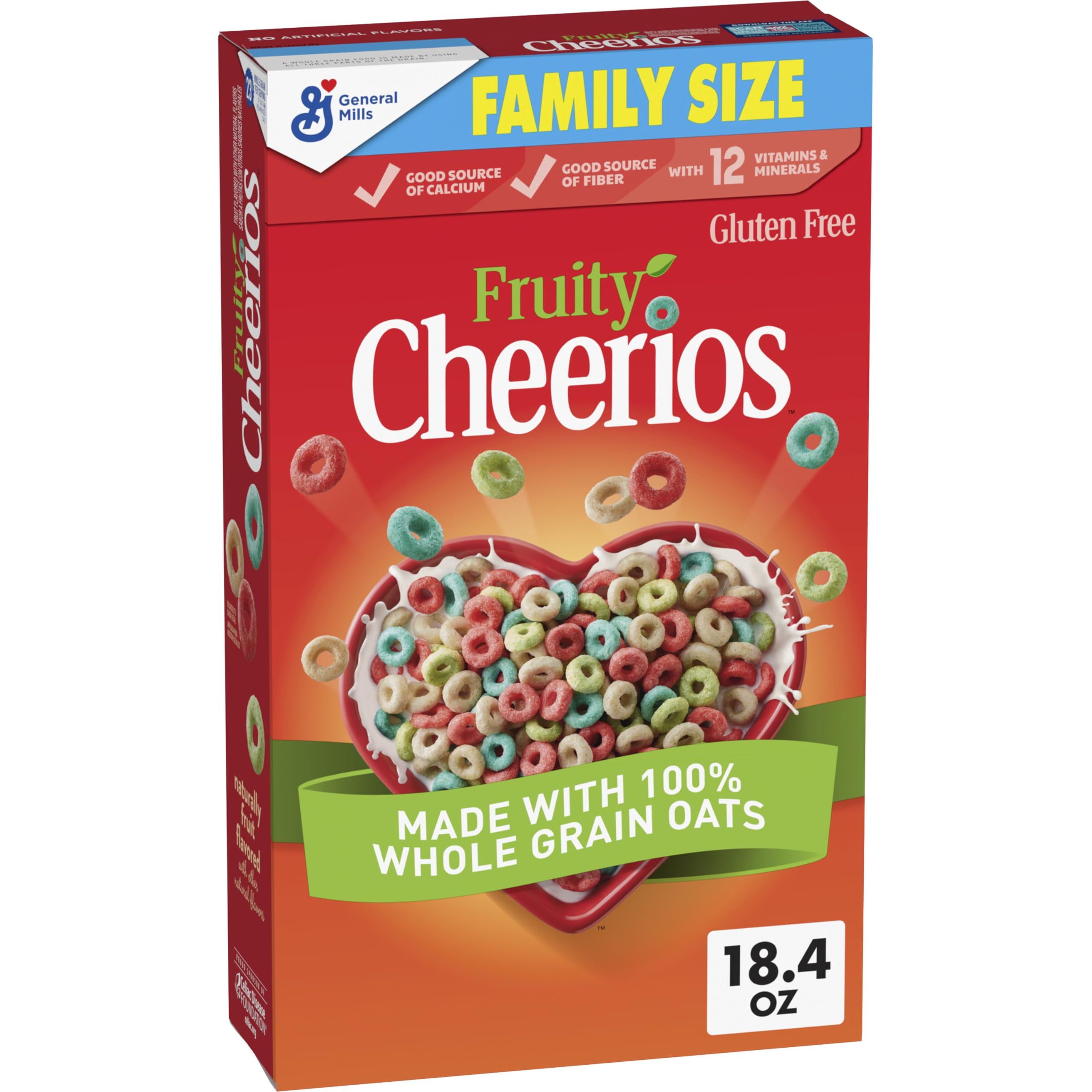 Fruity Cheerios Cereal, Heart Healthy Cereal, Made With 100% Whole Grain Oats, Family Size, 18.4 ...