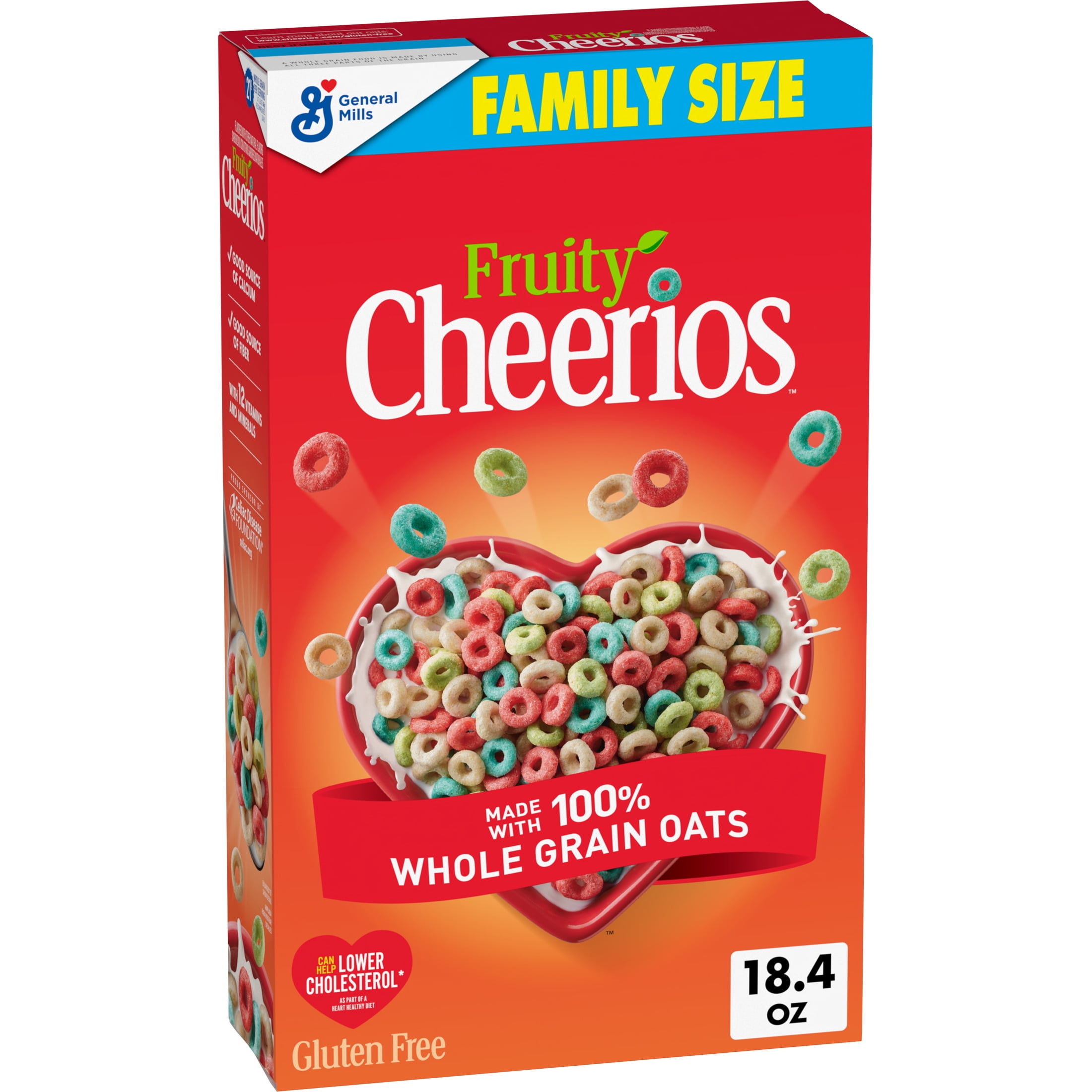 Fruity Cheerios, Heart Healthy Gluten Free Breakfast Cereal, Family ...