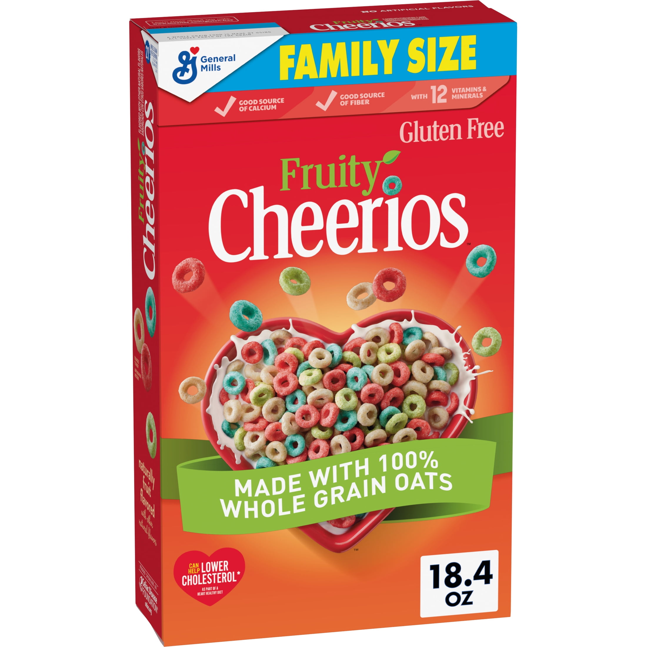 Fruity Cheerios Cereal, Heart Healthy, Family Size, 18.4 oz - Kids ...
