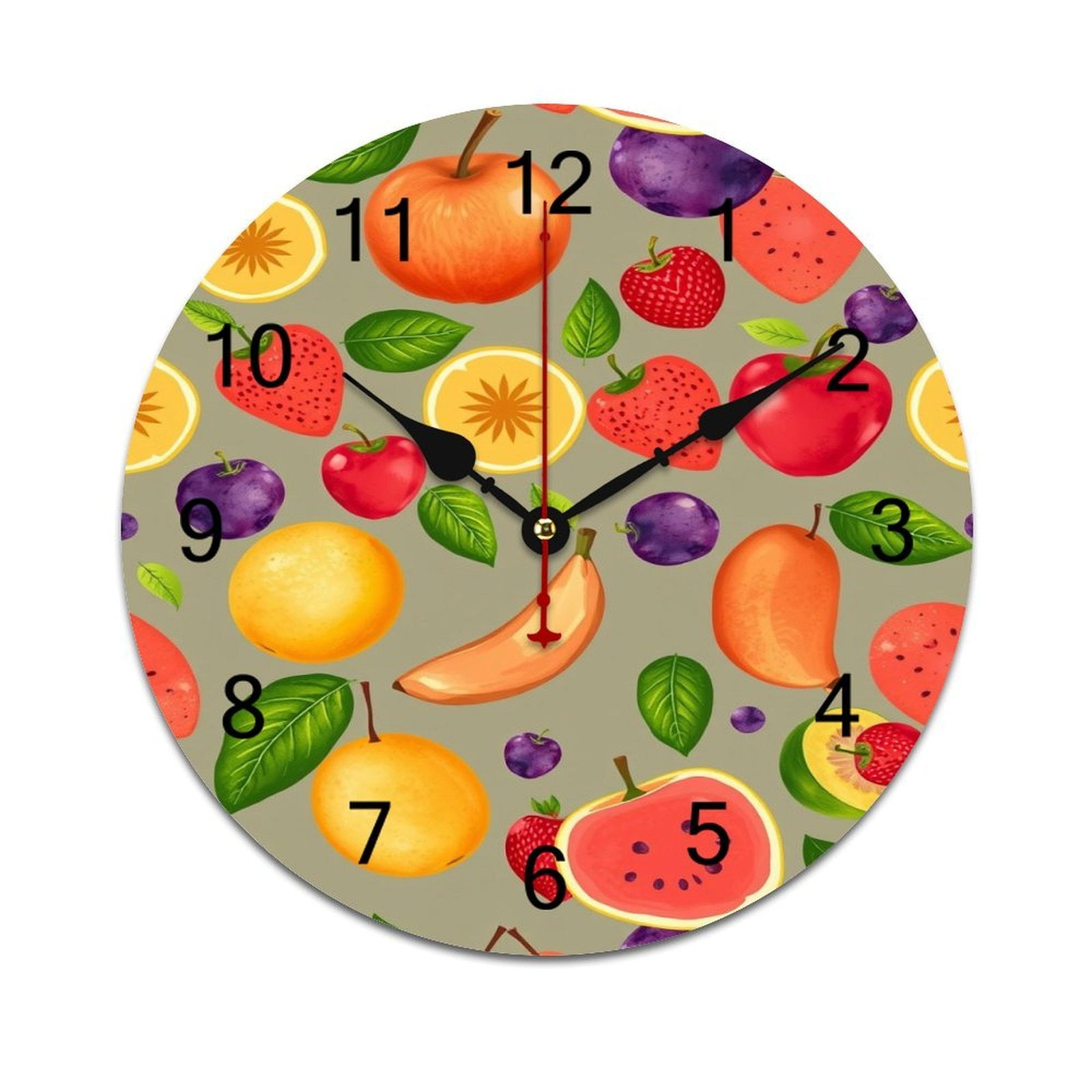 Fruity Colorful Pattern Clocks Wall Home Decoration Teen Room Bedroom ...