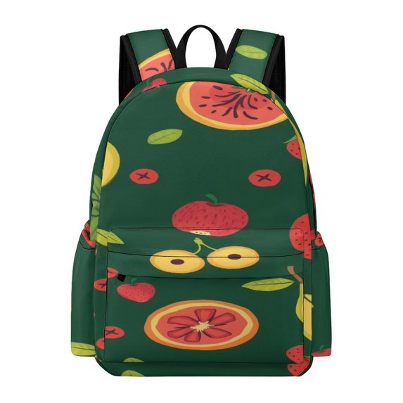 Fruity Green Background Backpacks Teenager Bookbag Students School Bags ...