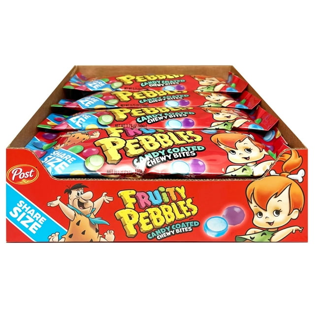 Fruity Pebbles Candy Coated Chewy Bites, Share Size 3.75 Ounce Bag - 12 ...