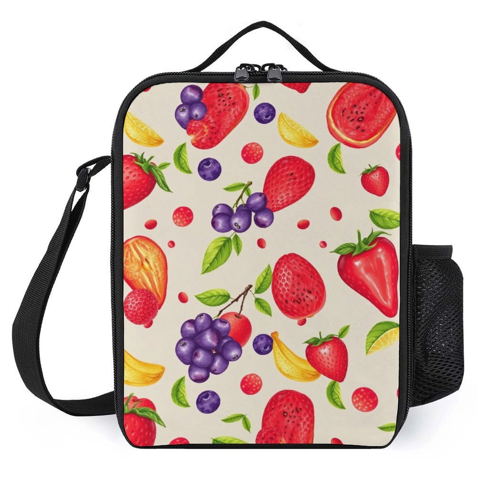 Fruity Summer Pattern Single Sided Messenger Bag Insulated Cooler Bag ...