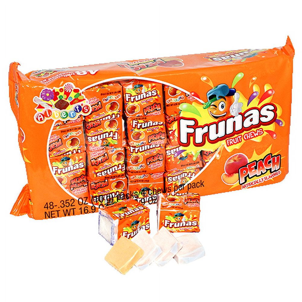 Frunas Peach Fruit Chews - Pack of 48 - Walmart.com