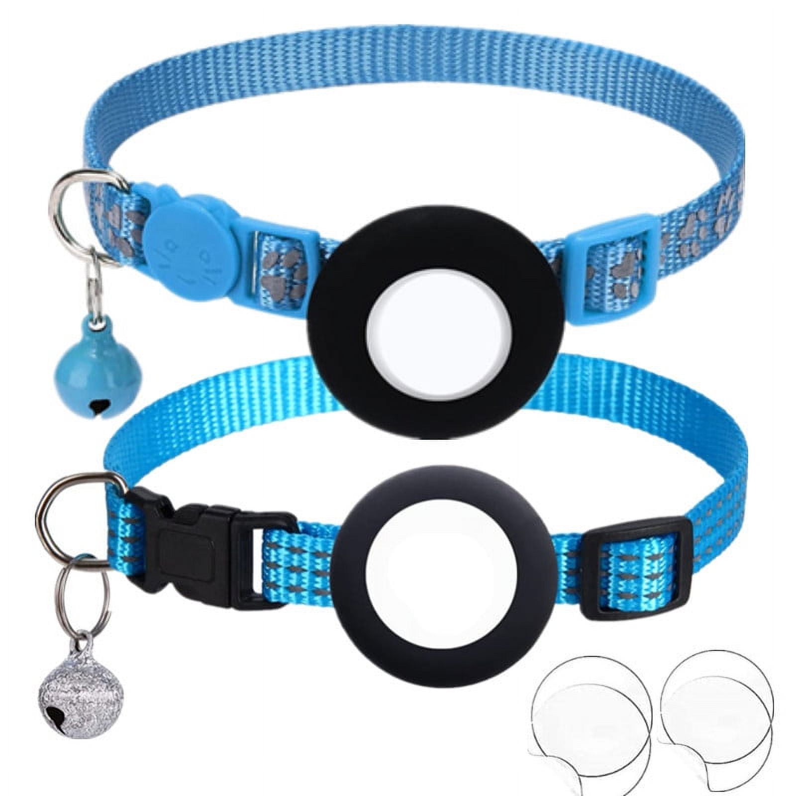 Frusde 2 Pcs Airtag Cat Collar Reflective Air Tag Cat Collars with ...