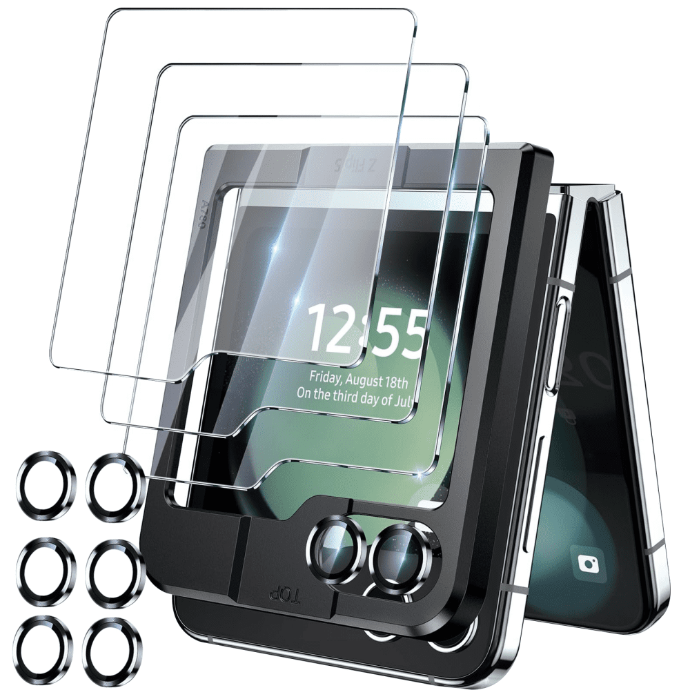 Frusde 3+3 Pack for Samsung Galaxy Z Flip 6 Screen Protector Front ...