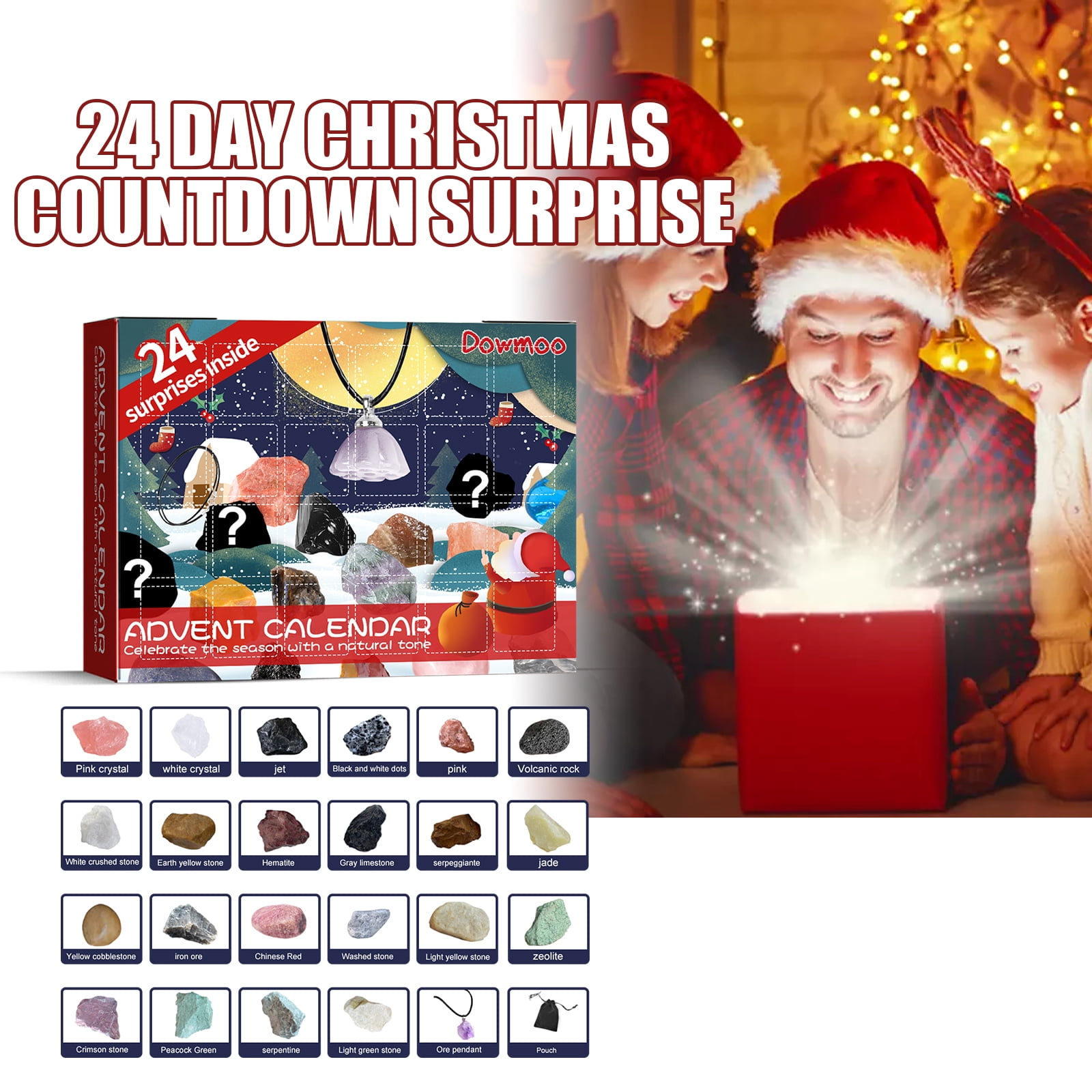 Frusde Advent Calendar 2024, 24 Days Christmas Countdown Calendar with ...