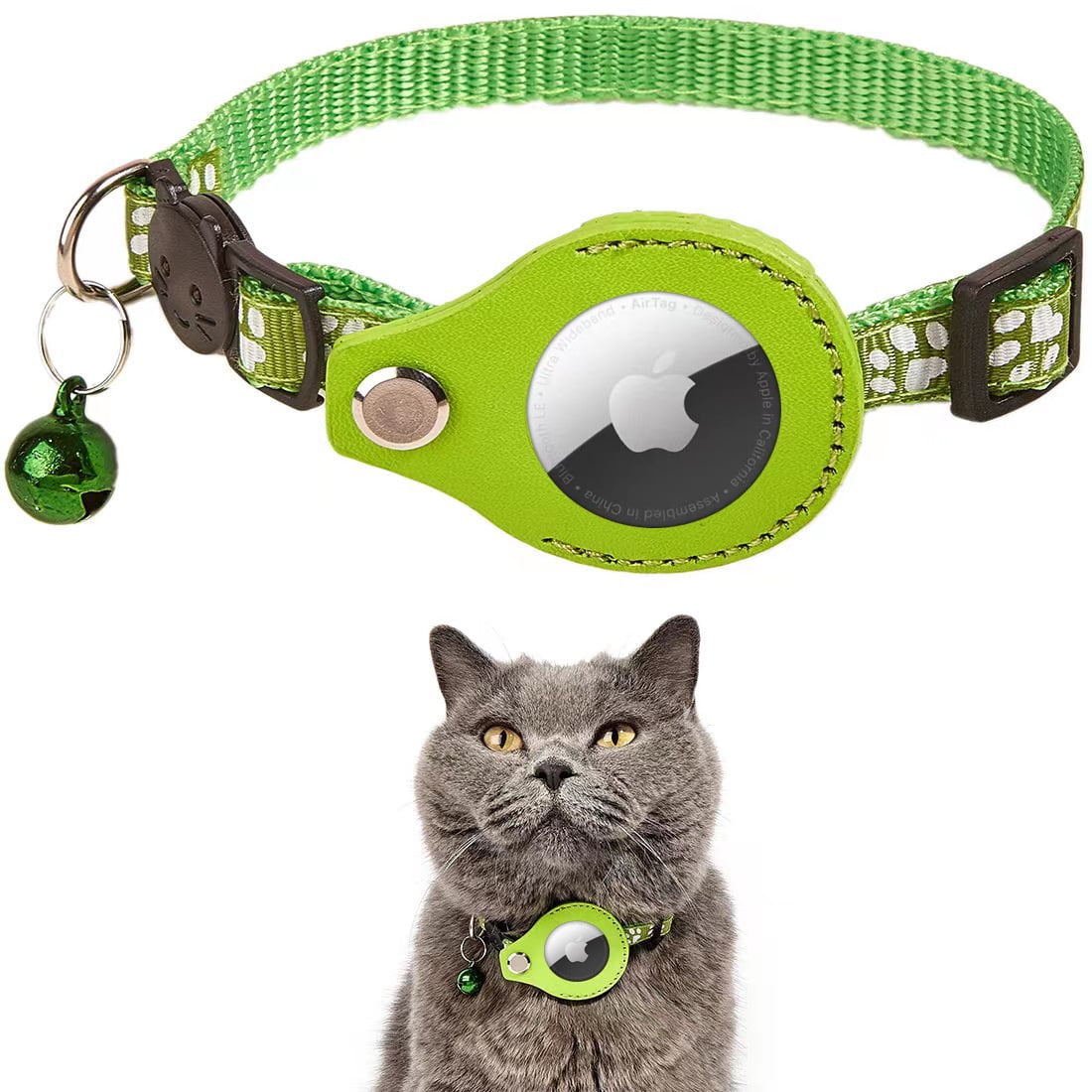 Frusde Airtag Cat Collar with Bell Safety Buckle Adjustable Kitten ...