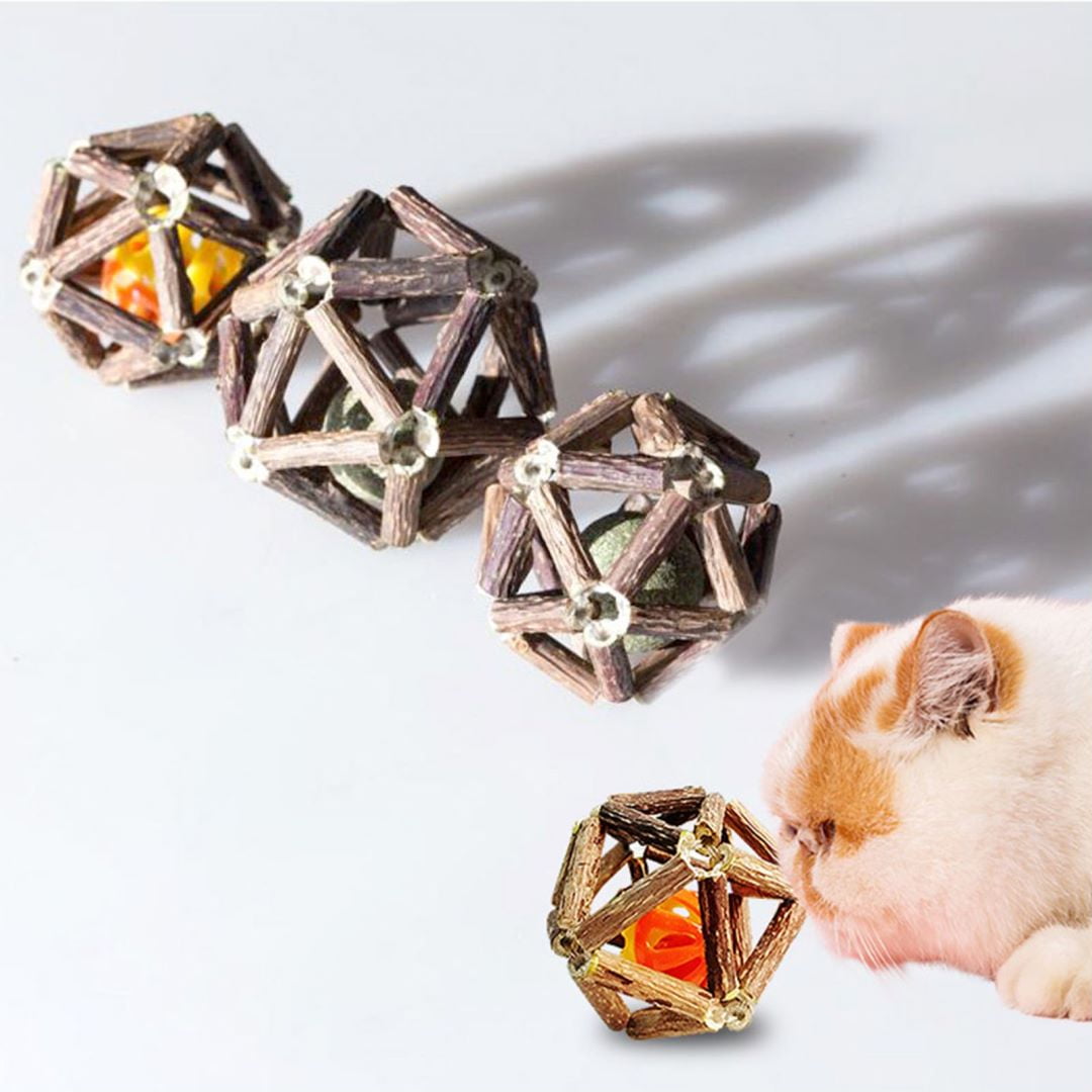 Frusde Cat Catnip Toys, Cat Bell Balls for Indoor Cats- Cleaning Teeth ...