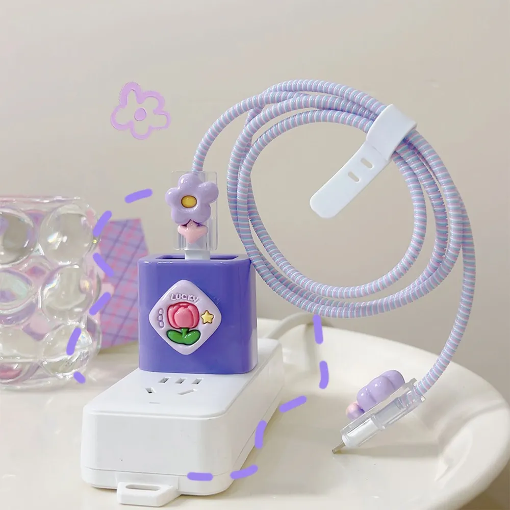 Frusde Cute Data Cable Protector for iPhone 18w/20W Charger, Silicone ...