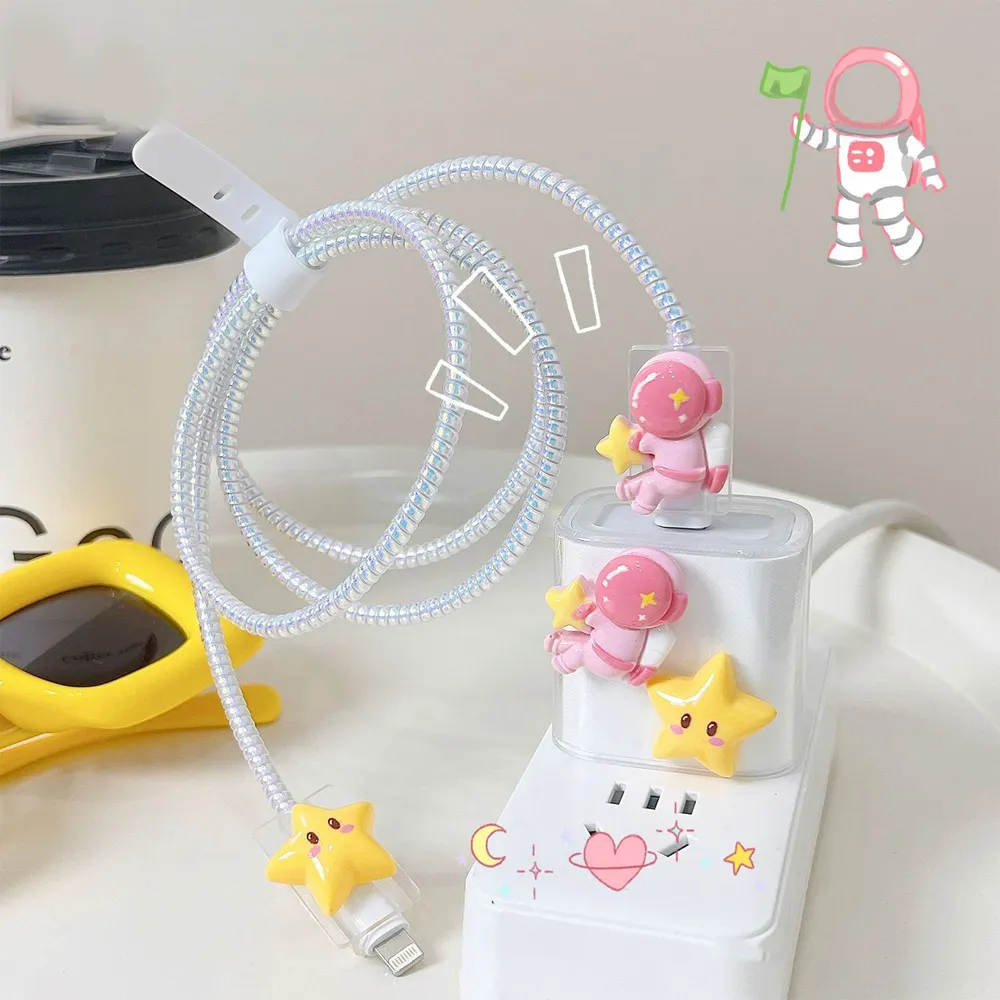 Frusde Cute Data Cable Protector for iPhone 18w/20W Charger, Silicone ...