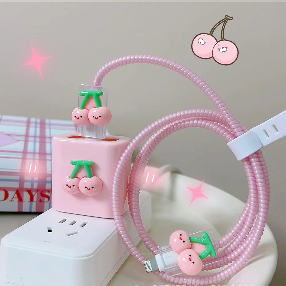 Frusde Cute Data Cable Protector for iPhone 18w/20W Charger, Silicone ...