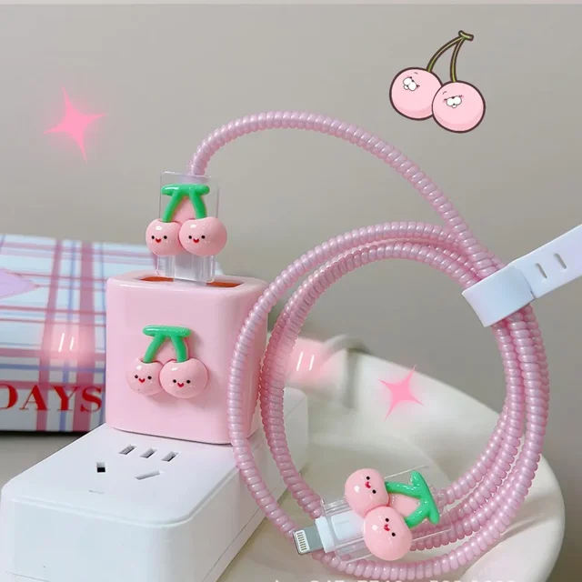 Frusde Cute Data Cable Protector for iPhone 18w/20W Charger, Silicone ...