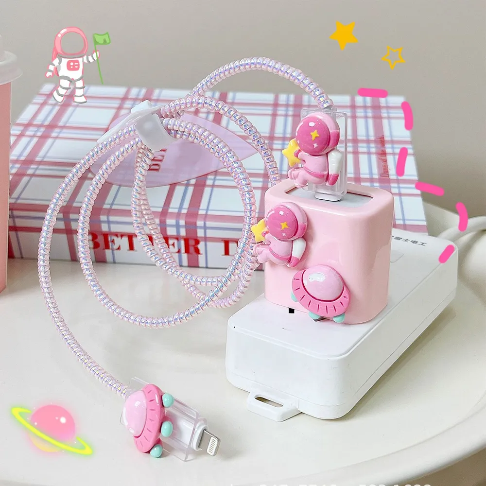 Frusde Cute Data Cable Protector for iPhone 18w/20W Charger, Silicone ...