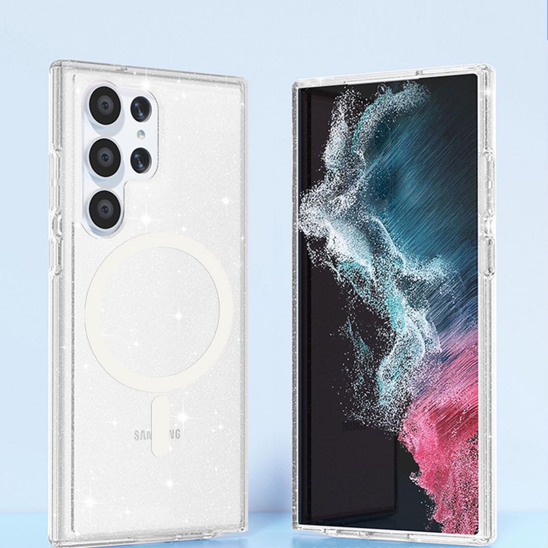 Frusde for Samsung Galaxy S24 Ultra S24 Plus S24 Clear MagSafe Case Sparkle Bling Shiny Slim ...